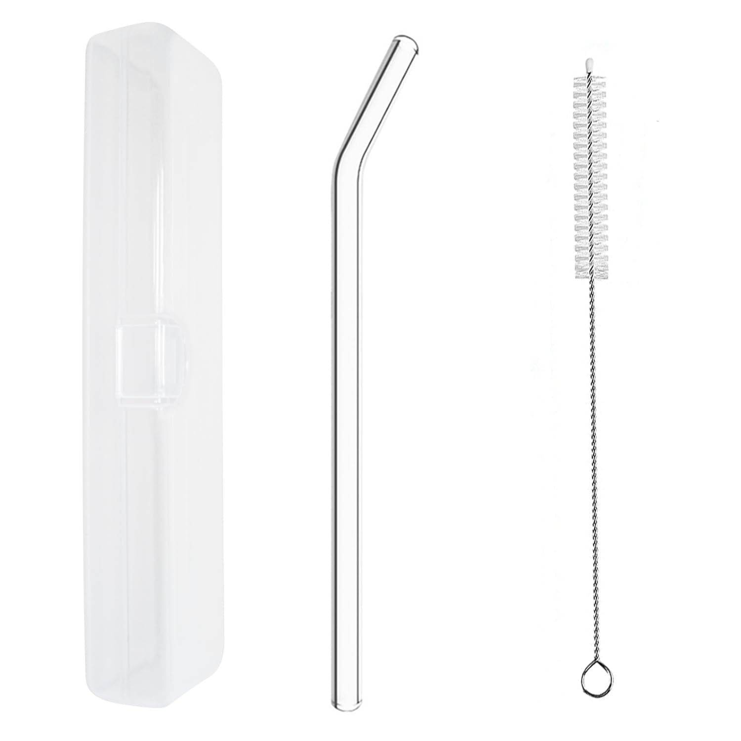 Amazon.com: YOGURTCK Reusable Clear Glass Drinking Straws, 7.88" x 8MM ...