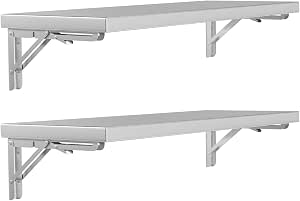 MOOTACO 2 Pack Stainless Steel Folding Wall Shelf Folding, 47.2 * 12 ...