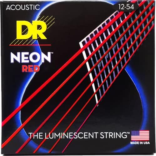 Amazon.com: DR Strings Hi-Def NEON Red Coated Medium Acoustic Guitar ...