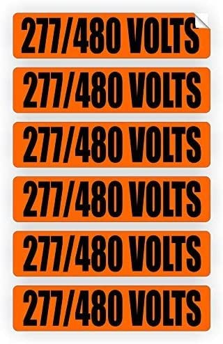 Amazon.com: 277-480 Volts Voltage Conduit Markers | Stickers | Decals ...