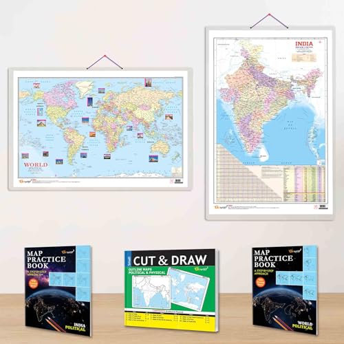 Buy India POLITICAL - MAP PRACTICE BOOK, WORLD POLITICAL - MAP PRACTICE ...