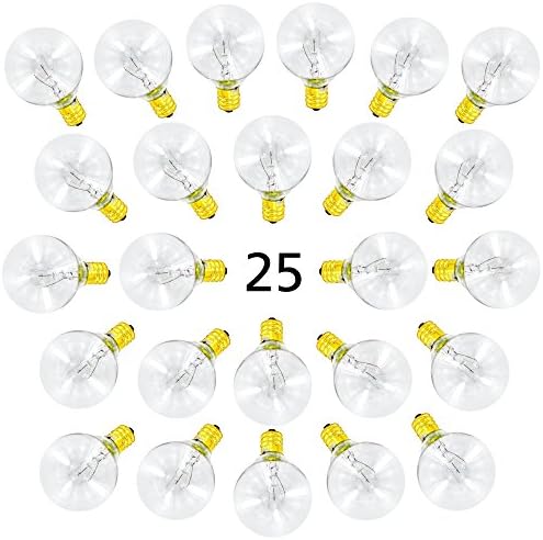 25 Pack of G40 Globe Light Bulbs for String Lights - Fits E12 and C7 ...