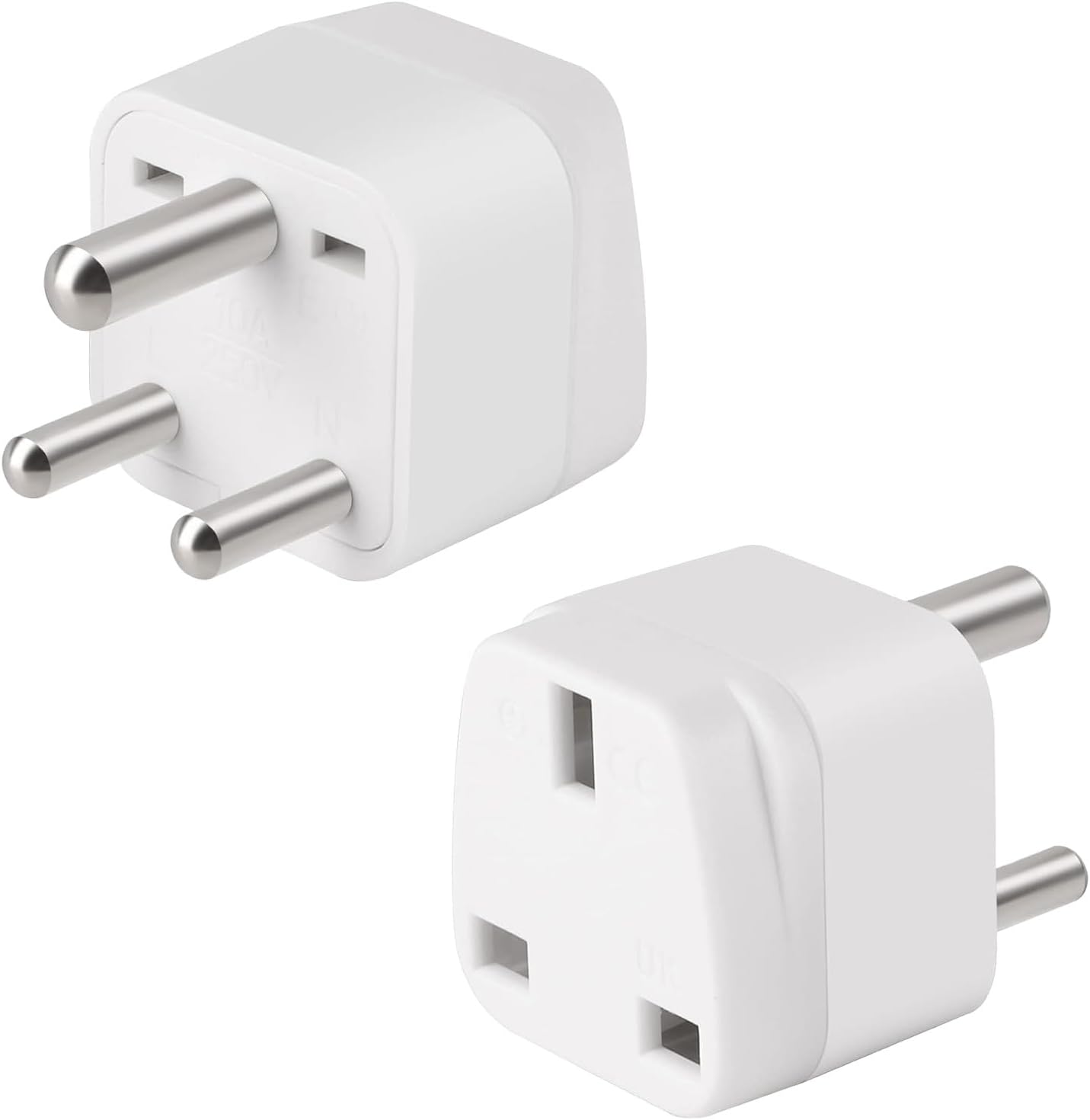 TEC UK - 2 X UK to India Travel Adapter, 3 Pin Prong Plugs for Visitor ...