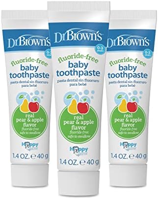 Amazon.com: Dr. Brown's Fluoride-Free Baby Toothpaste, Safe to Swallow ...