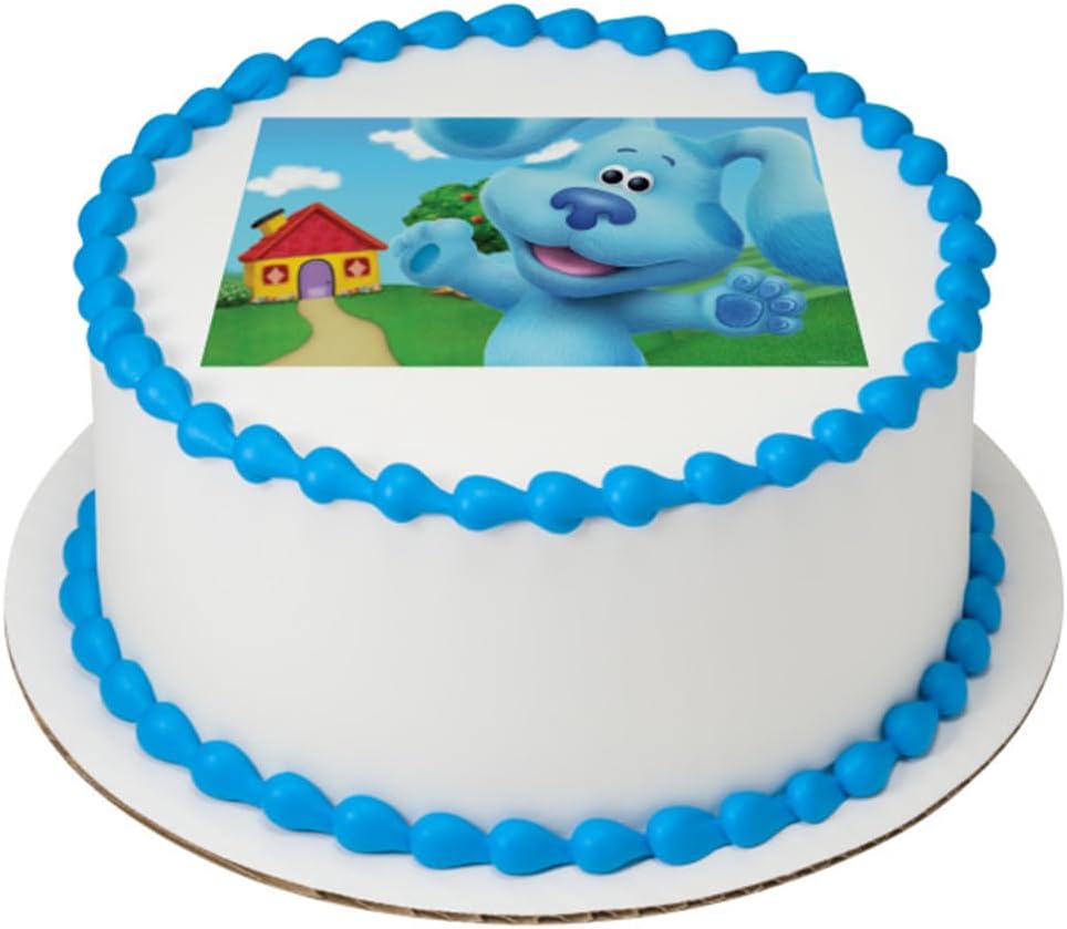 Amazon.com: Blue Dog Edible PhotoCake Topper Icing Image for 6 Inch ...