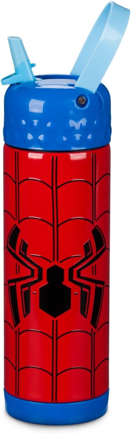Amazon.com: Marvel Spider-Man Stainless Steel Water Bottle with Built ...