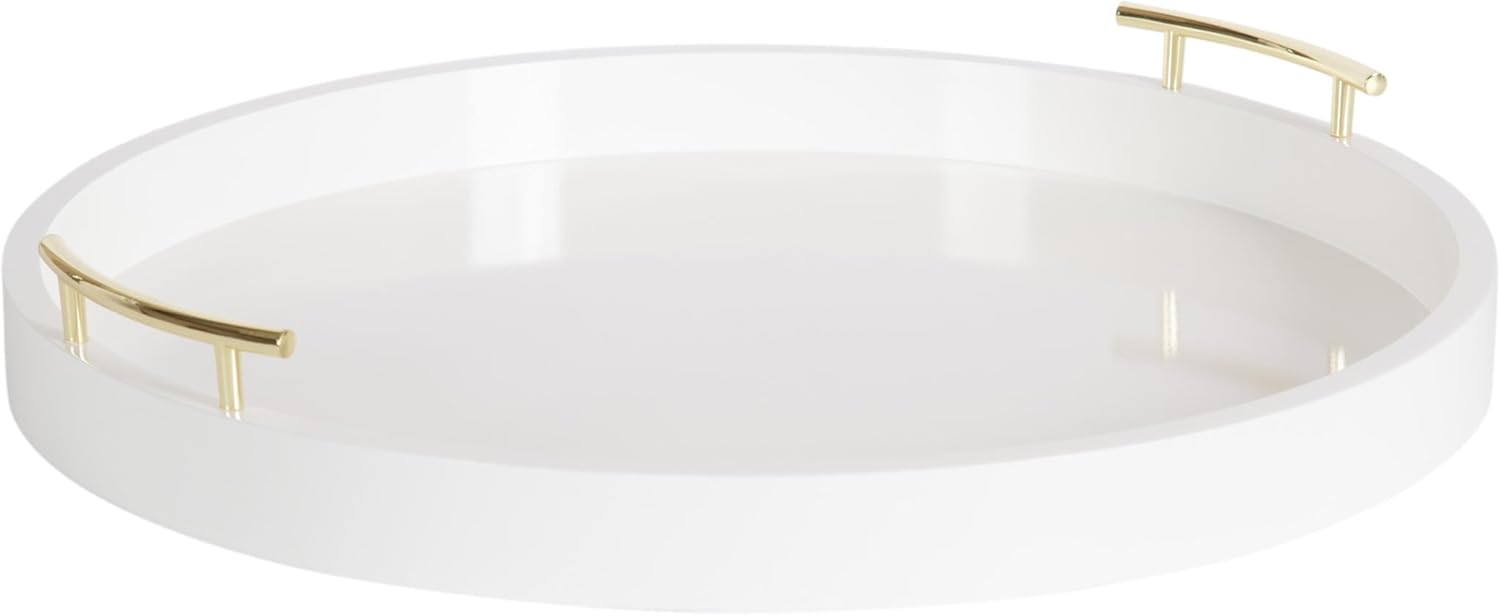 Amazon.com: Kate And Laurel Lipton Modern Round Ottoman Tray; 22 Inch ...
