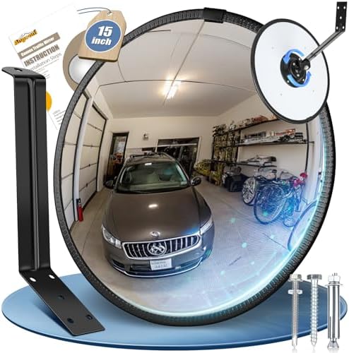 Amazon.com: Angooni 15" HD Convex Traffic Mirror - Freely Adjustable ...