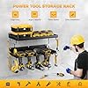 Amazon.com: Power Tool Organizer Wall Mount with 4 Drill Holder, Formed ...