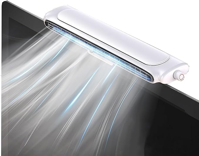 Juflix Clip On Computer Fan, USB Computer Monitor Fan 3 Speed Gears ...