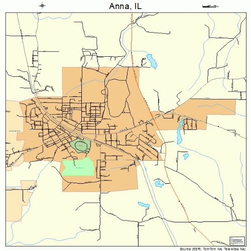 Amazon.com: Large Street & Road Map of Anna, Illinois IL - Printed ...