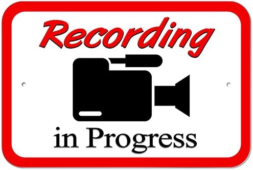 Amazon.com: GRAPHICS & MORE Plastic Sign Recording in Progress Video ...