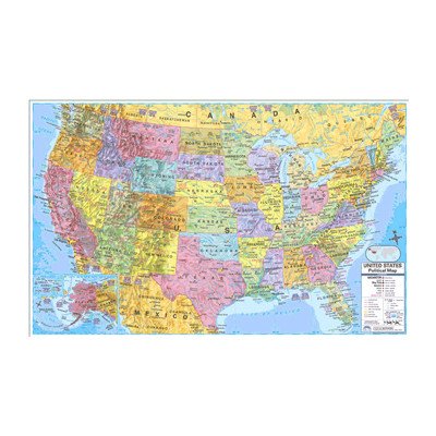 US/World Rolled Map Combo-40 x 28 - Laminated: UniversalMap ...