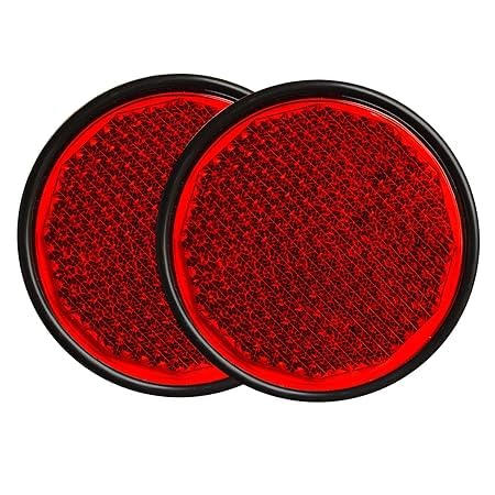 GadiBike Bike Universal 2pcs 2inch Round Reflectors Red Universal for ...