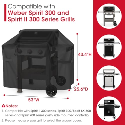 Unicook 51 Inch Grill Cover for Weber Spirit 300 and Spirit Il 300 ...
