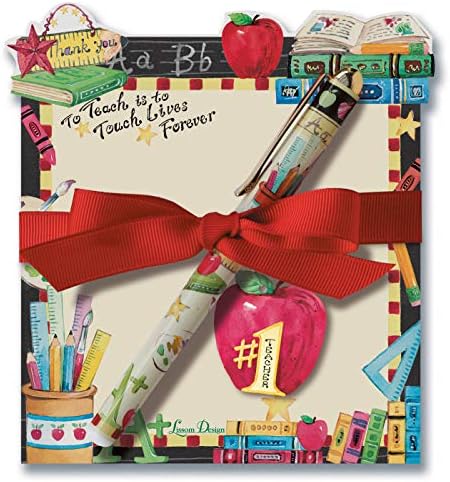 Amazon.com : Lissom Design Note Pad and Pen Gift Set - Desk Set for ...