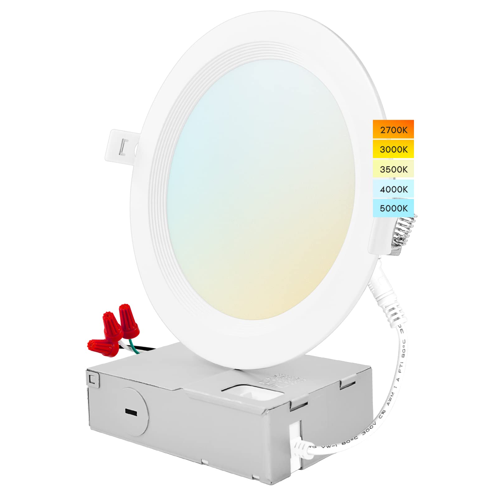 LUXRITE 6 Inch Ultra Thin LED Recessed Lighting, 14W, 5 Color ...