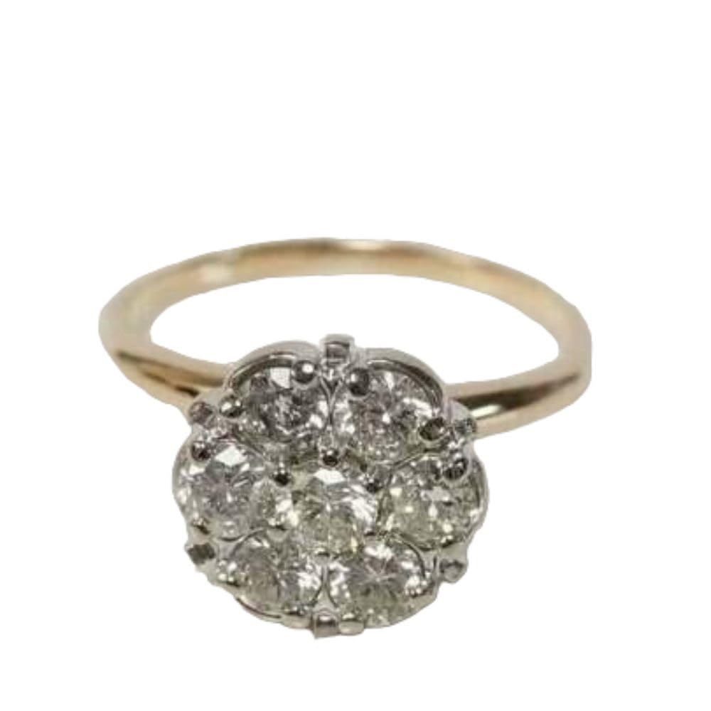 Amazon.com: Silverjewel 2 Ct Round Cut Diamond Cluster Flower Shape ...