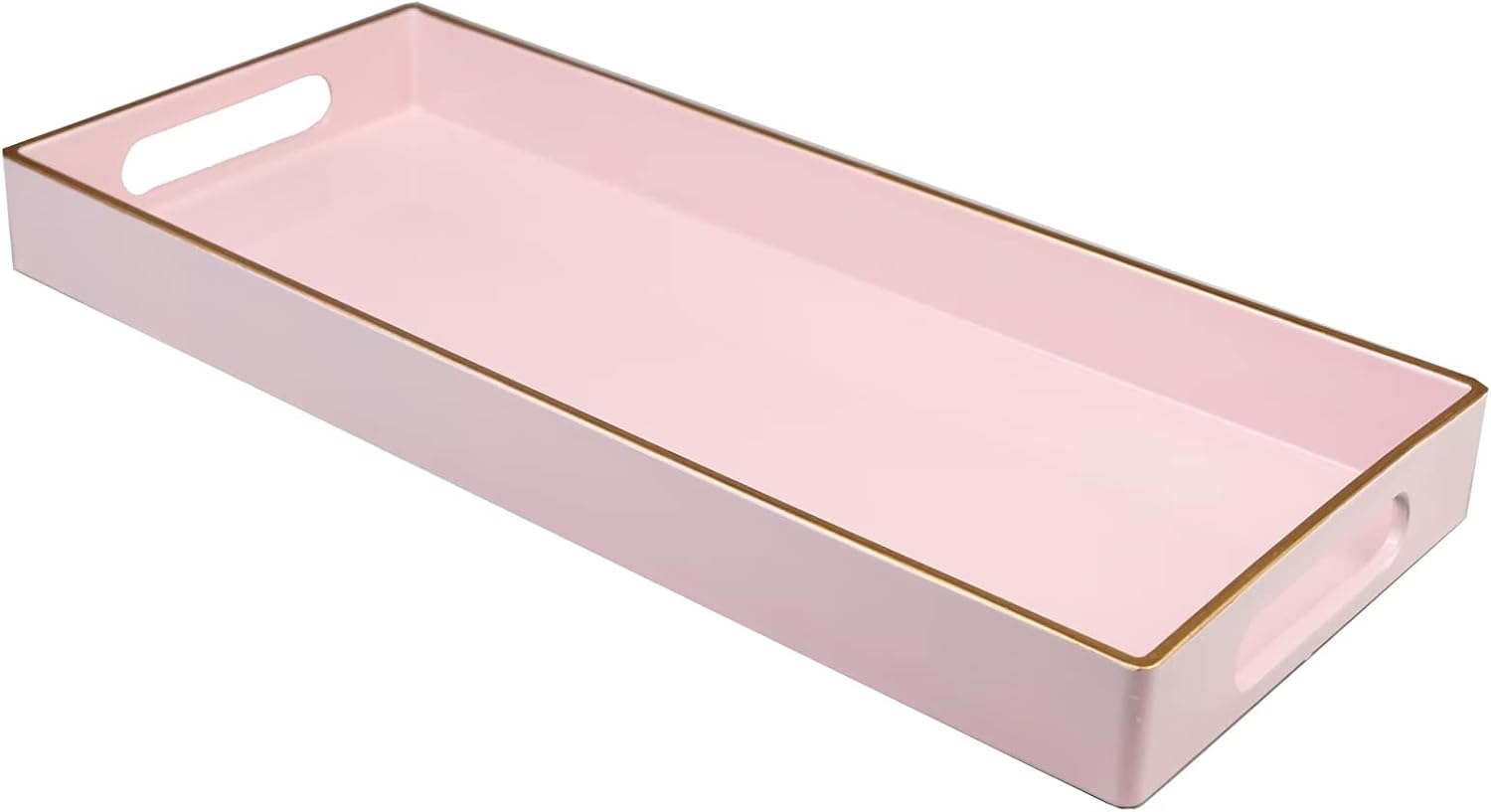 Amazon.com: Leemxiiny Pink Vanity Tray with Handles, Decorative Tray ...
