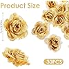Amazon.com: Psyqtsuary Gold Roses Artificial Flowers, 30 Pcs Fake Silk ...