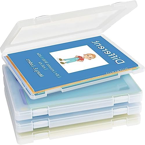 Amazon.com: LOSYHU 4 Pack Portable Plastic Storage Cases for 8.5 x 11 ...