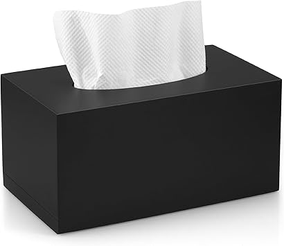 Amazon.com: Black Tissue Box Cover Rectangle for 120 160 Count - Wooden ...