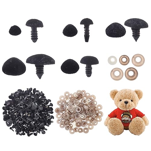 PH PandaHall 140 Sets Flocking Safety Noses 5 Styles Amigurumi Noses ...