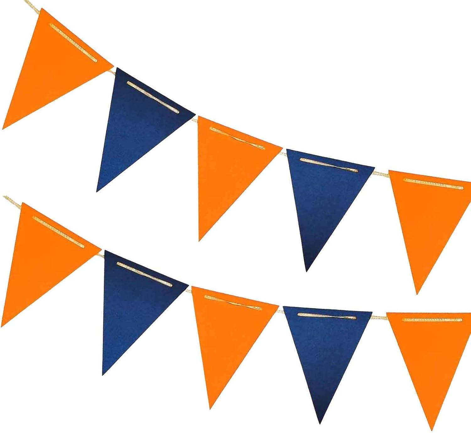 Amazon.com: We Moment 20 Feet Double Sided Navy Blue and Orange Pennant ...