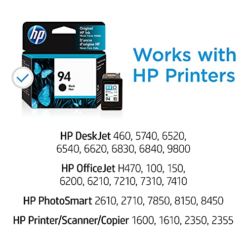 HP 94 Black Ink | Works with DeskJet 460, 5740, 6500, 6620, 6800, 9800 ...