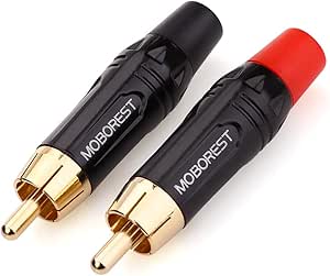 Amazon.com: MOBOREST for RCA Male Plug Adapter Audio Phono Gold Plated ...