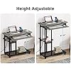 Amazon.com: LITTLE TREE Small Computer Desk with Power Outlet, Heigh ...