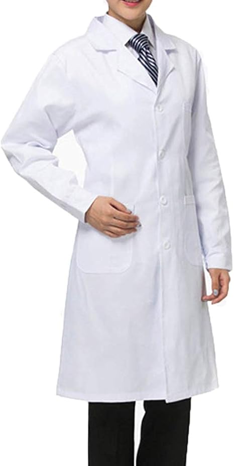 MAKFORT Weißer Laborkittel für Damen, Laborkleid, weißer ...