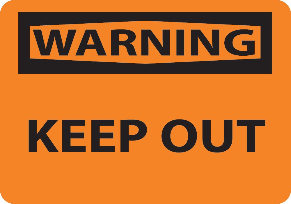 National Marker W59RB "Warning, Keep Out" Sign, Rigid Plastic, 10" x 14 ...