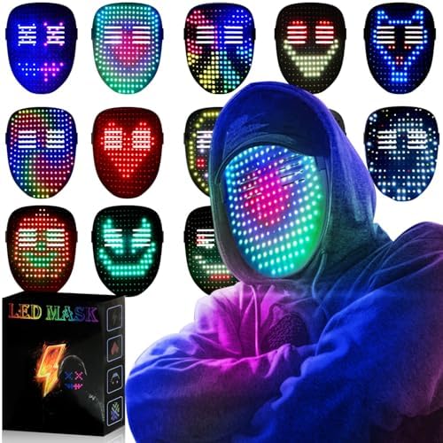 Amazon.com: MEGOO Led Mask with Gesture Sensing | Light up Transforming ...