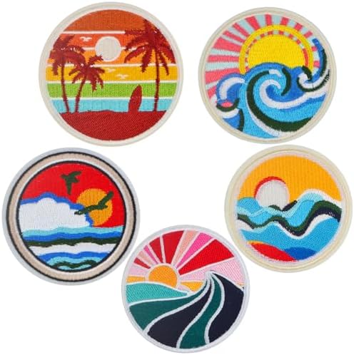 Amazon.com: 3.5" Beach Palm Surfing Summer Hawaii - Embroidered Iron On/Sew On Patch Patches ...