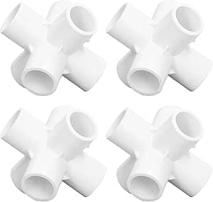 PVC Pipe Connector, 6 Way Pipe Fittings, 10PCS 6 Way Side Fittings ...