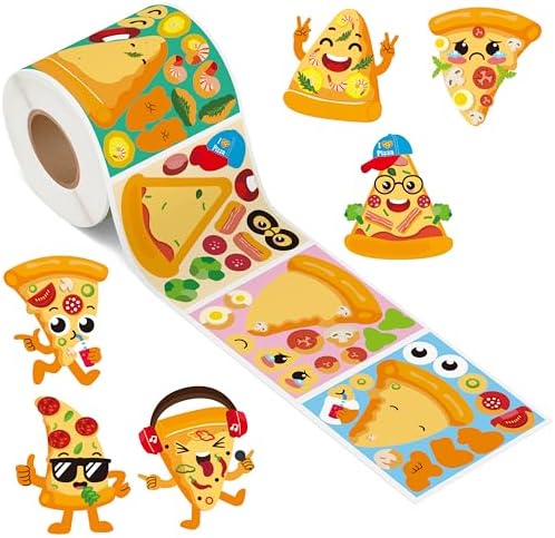 Amazon.com: 24 Sheets Make Your Own Pizza Stickers, Mix and Match Pizza ...