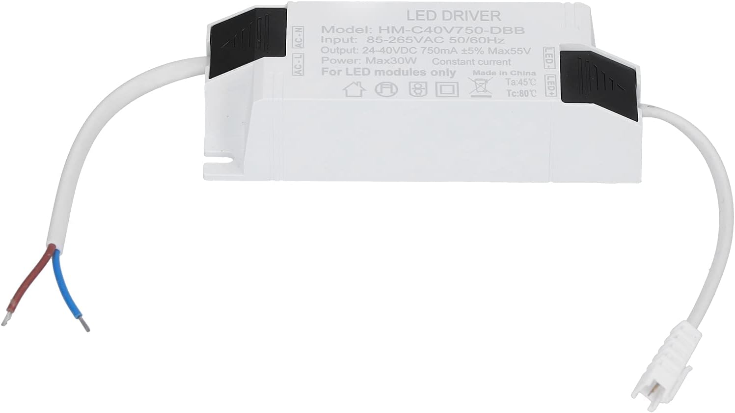 30W LED Driver 750ma Constant Current LED Light Transformer, DC Low ...