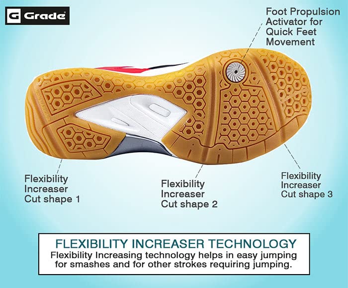 Buy Grade Memory Foam Badminton Shoes Red/White | Ideal for Badminton ...