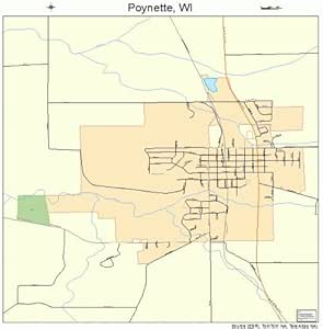Amazon.com: Large Street & Road Map of Poynette, Wisconsin WI - Printed ...