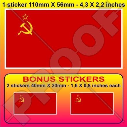 Amazon.com: SOVIET UNION Flag, USSR Communist Russia 4,3" (110mm) Vinyl ...