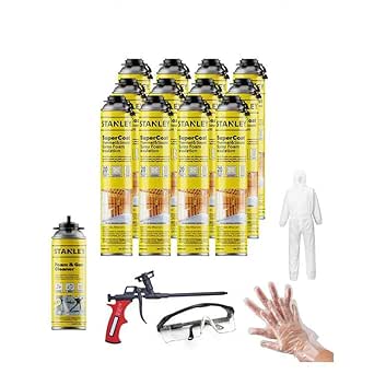 Amazon.com: STANLEY Supercoat Spray Foam Insulation Kit - Closed Cell Spray Foam Covers Up to ...