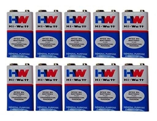 Lab Junction 9 Volt Hi-Watt HW Long Life Zinc Carbon Battery,Hi-Watt,9V ...