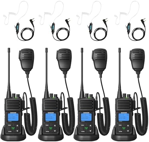 Amazon.com: SAMCOM Walkie Talkies with Airtube Earpiece, 4 Packs ...
