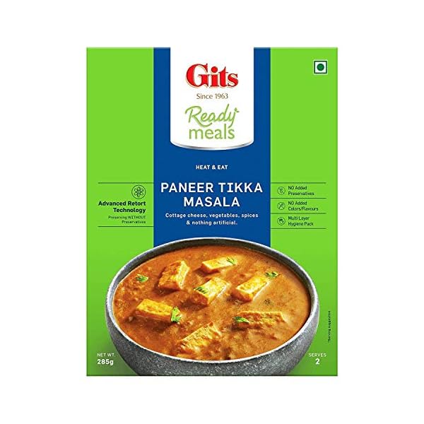 Gits Ready to Eat Paneer Tikka Masala, 1140g (Pack of 4 X 285g Each) | Gourmetian