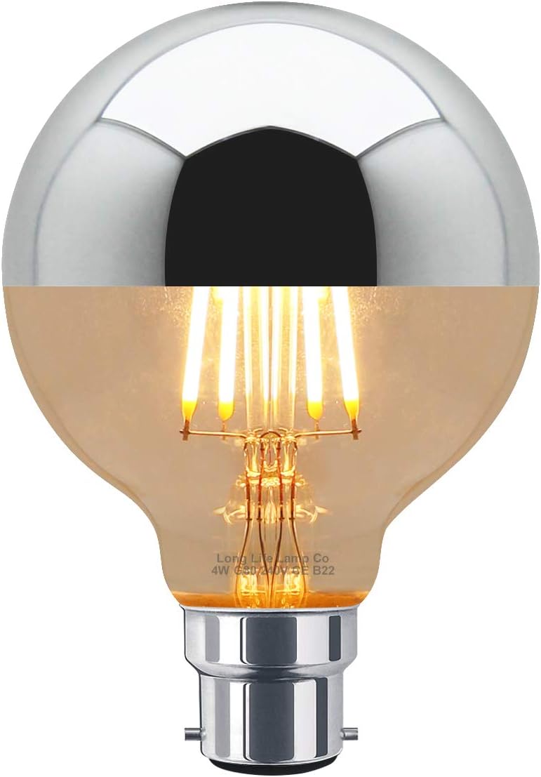 Long Life Lamp Company 4w LED Crown Silver Light Bulb Mirror Top B22 ...