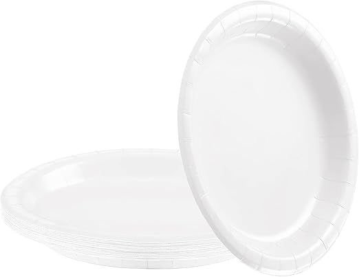 ATBEAMEN 16PCS White Paper Plates 23cm, Disposable 9 inch Solid Color ...