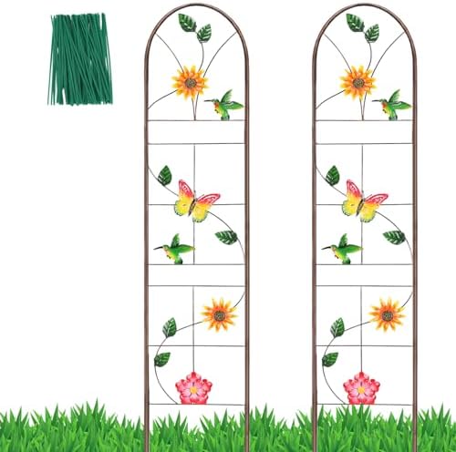 Amazon.com : Blulu 4 Pack Hummingbird Metal Garden Trellis for Climbing ...