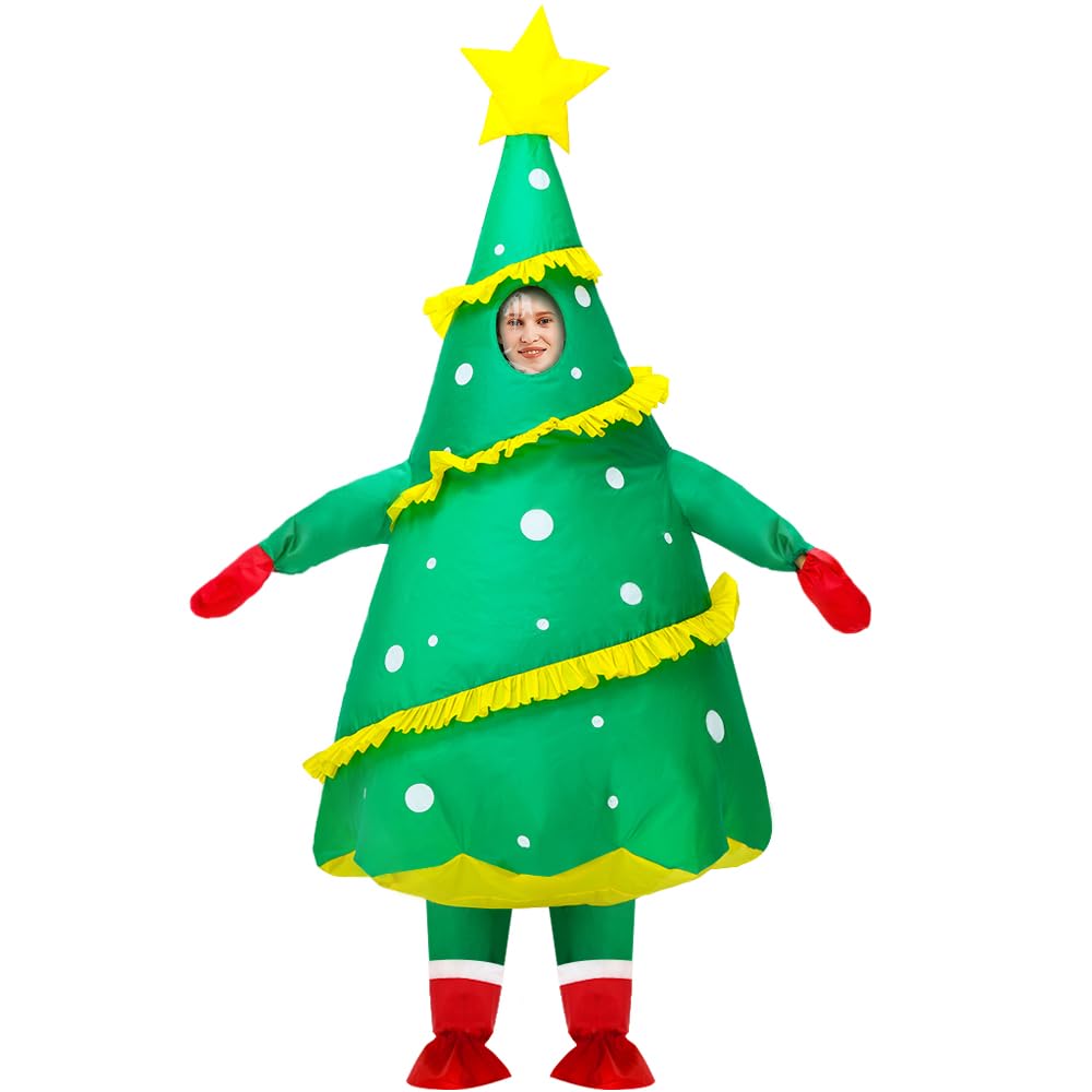 Amazon.com: JUROSAICA Inflatable Christmas Tree Costume Blow Up ...