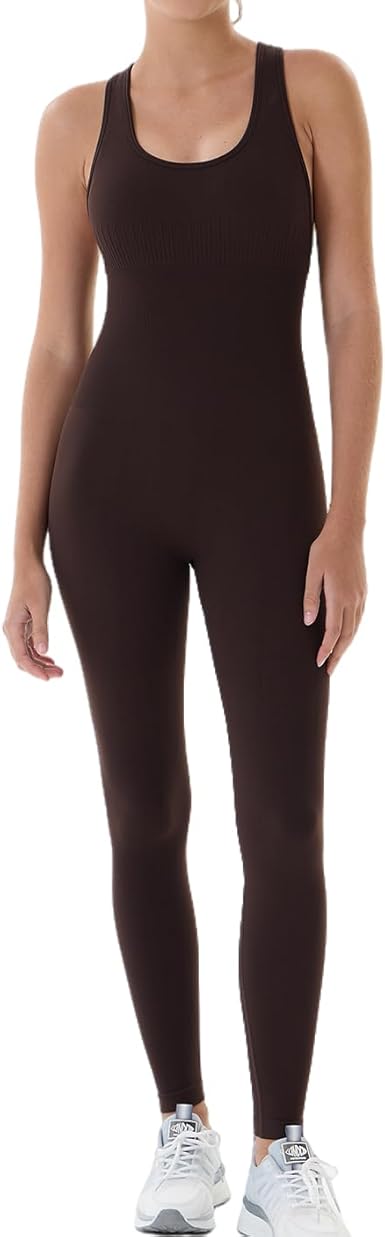 Amazon.com: AUROLA Power Workout Jumpsuit for Women Yoga Gym Seamless ...